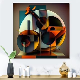 Designart "Abstract Retro Guitar Geometric Musical Symphony I" Music ...