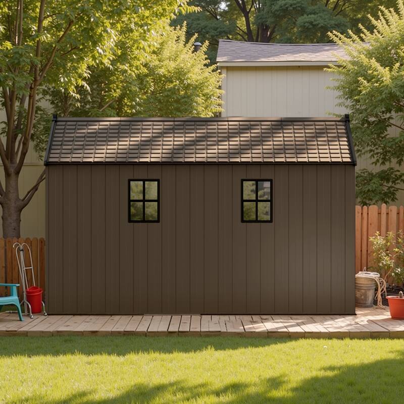 Patiowell 8' x 6' / 8' x 8' / 8' x 10 '/ 8' x 12' Plastic Outdoor Shed ...