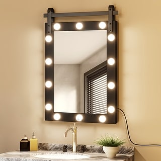 VANITII Large Hollywood Makeup Vanity Mirror with 15 LED Bulbs 3 Lights ...