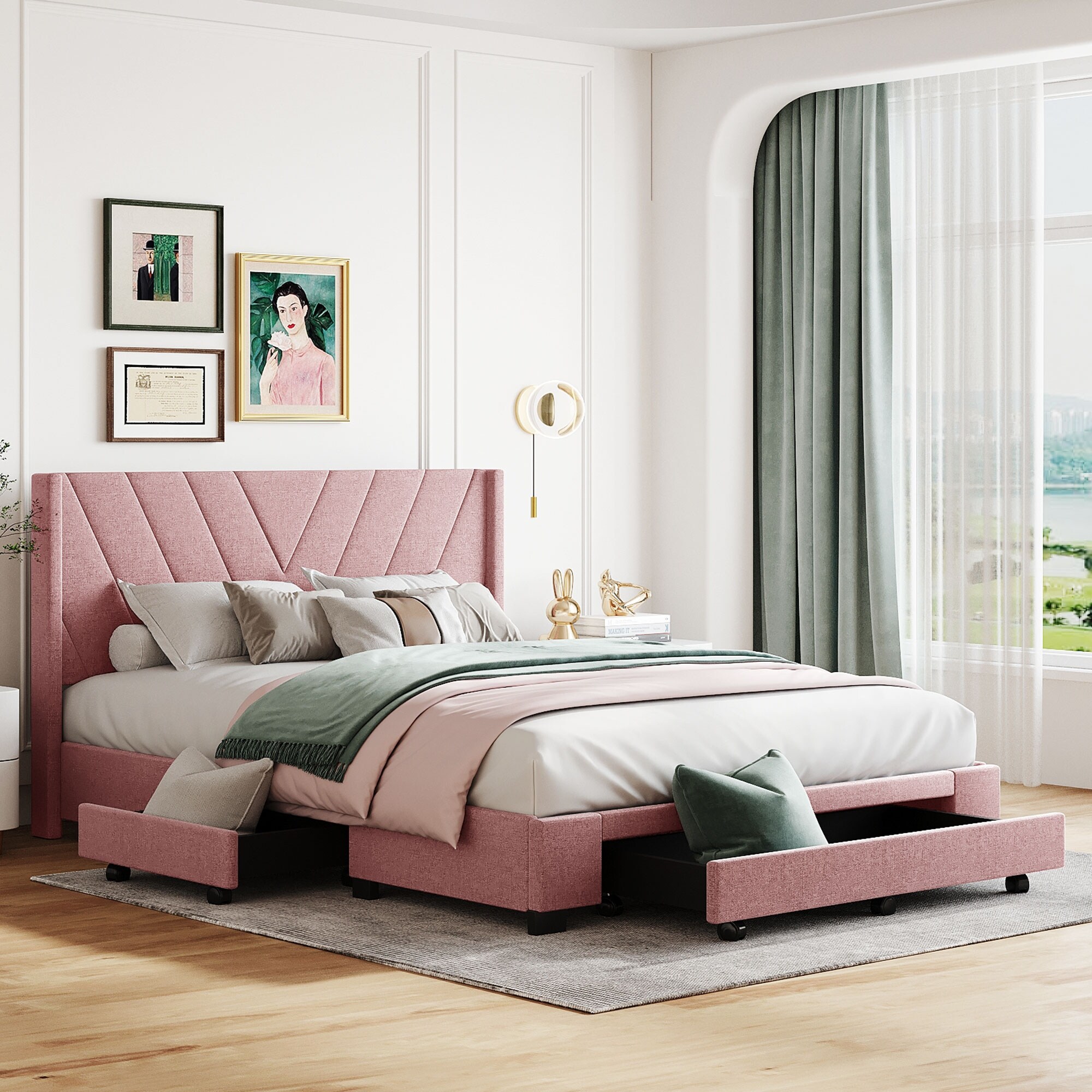 Contemporary queen bed frame store