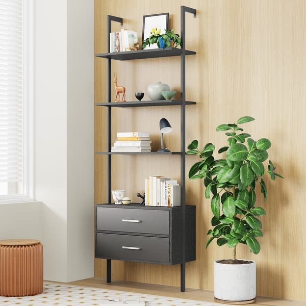 Vertical open space shelf with 2 drawers - Bed Bath & Beyond - 37126355