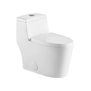 Single/Dual-Flush Elongated One-Piece Toilet,Close Coupled Toilet Space ...