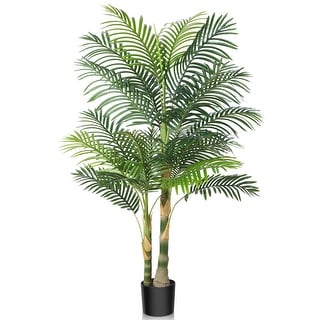 Artificial Golden Cane Palm Tree, 5FT Fake Tropical Palm Plant, Pre ...