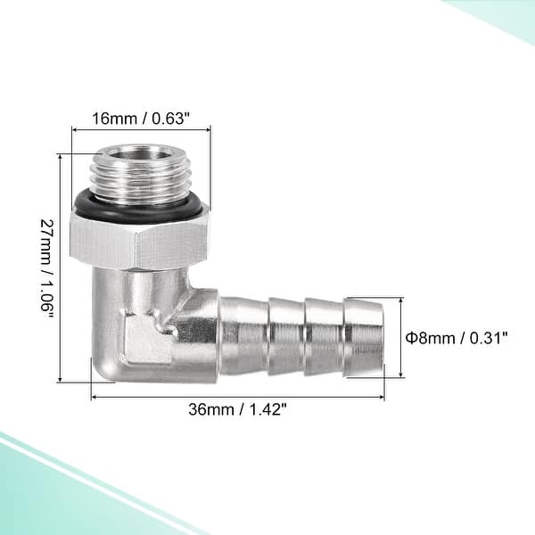 Copper Hose Barb Fitting Elbow 8mm Barbed M12x1.25 Male Thread with ...