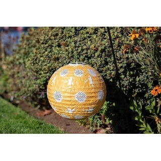 Soji Stella Sunflower Print and Punch 12" Globe - Marigold - Bed Bath ...