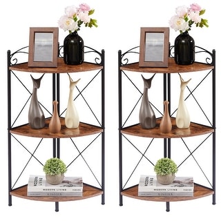 3-Tier Corner Shelf Industrial Triangle Display Storage Rack, Set of 2 ...