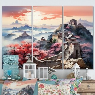 Designart "Asian Scenery I" Chinese Canvas Art Print Set - Bed Bath ...
