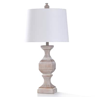 StyleCraft Malta Washed Cream Stone Colored Resin Table Lamp ...