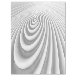 Fractal Rounded White 3D Waves - Abstract Art Glossy Metal Wall Art ...