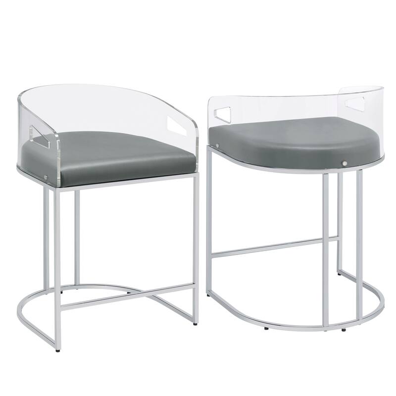 Modern Design Acrylic Back Counter Height Stools (Set of 2) - Overstock ...