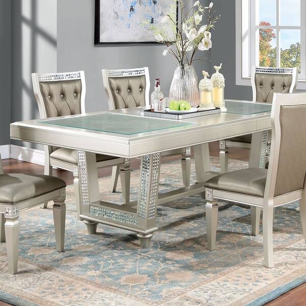 Medlee Glam Grey Wood 7-Piece Dining Table Set by Furniture of America ...