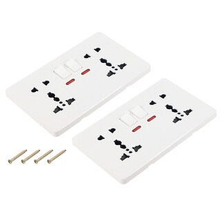 UK US Socket Double Multi Switched Power Outlet White 250V 13A ...