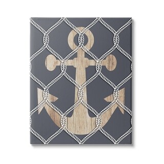 Stupell Nautical Anchor Linked Rope Canvas Wall Art by Lil' Rue - Bed ...