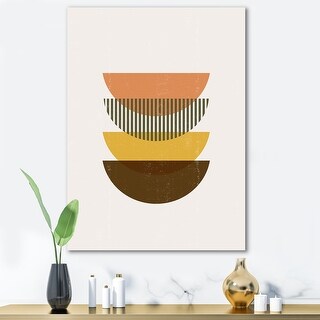 Designart "Abstract Geometric Half Moons In Earth Tones" Modern Canvas ...