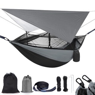 Camping Hammock 2 Person Hammocks with Net, Tent, Tree Straps ...