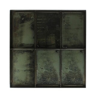 Metal Window Pane Design Wall Decor with 6 Panes, Black - Bed Bath ...