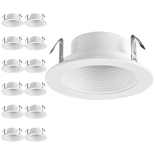 12 Pack 4" Recessed Light Baffle Trim, Full Metal, Ceiling Can Light ...