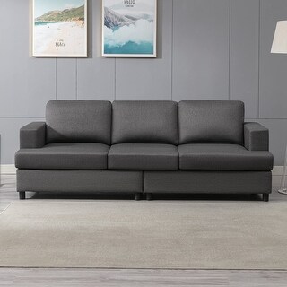 Mixoy Upholstered 3 Seat Couch,91 Inches Modern Comfy Sectional Sofa ...
