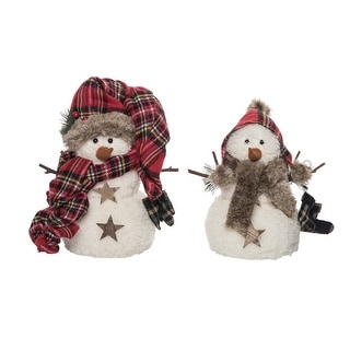 Transpac Foam 9.06 in. Multicolored Christmas Cozy Plaid Snowman Decor ...