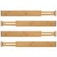 Basicwise 4 Piece Bamboo Expandable Drawer Dividers Adjustable Spring ...