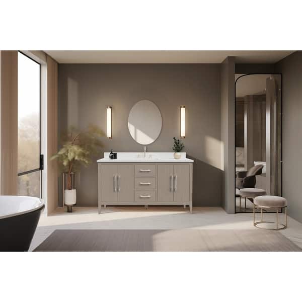 Vanity Art 60" Single Sink Bathroom Vanity Cabinet with Engineered ...