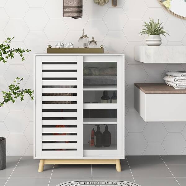 Asymmetric Sliding Door Storage Cabinet - Bed Bath & Beyond - 37253071