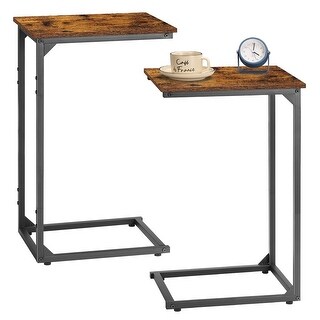 C Shaped End Table Set of 2,Tall Side Table for Couch, Sofa Table with ...