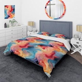 Designart "Popart Colorful Playful Mirage III" Modern Bedding Cover Set ...