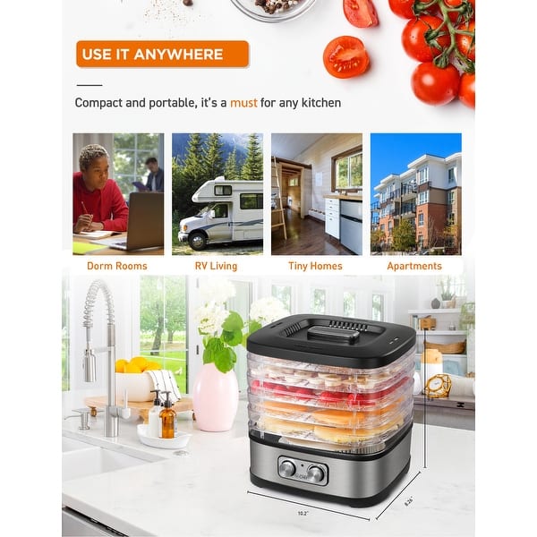 COMMERCIAL CHEF Food Dehydrator – Stainless / Black - Bed Bath & Beyond ...