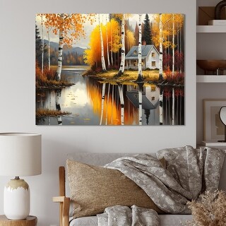 Designart 'Cabin By The Lake In Summer IV' Farmhouse / Country Canvas ...