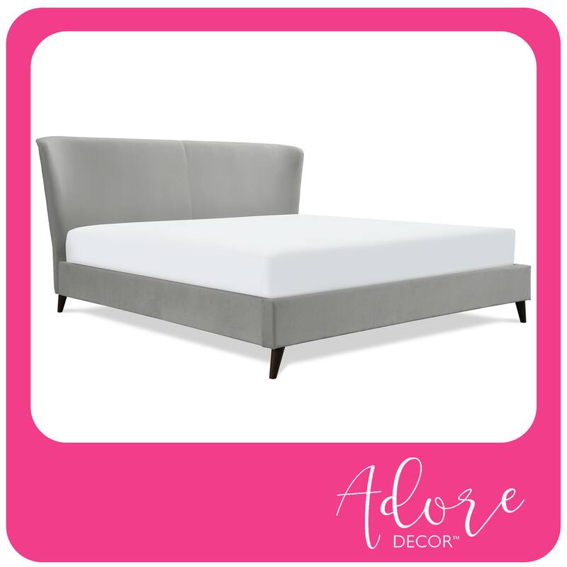 Adore Decor Adele Wingback Upholstered Platform Bed - Overstock - 32869459
