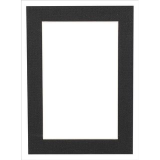 14x18 Mat Bevel Cut for 12x15 Photos - Acid Free Textured Black Precut ...