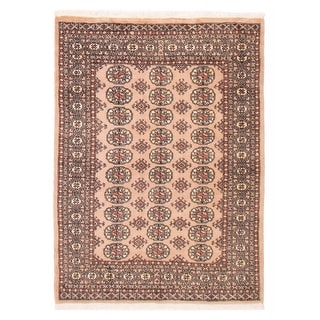 ECARPETGALLERY Hand-knotted Finest Peshawar Bokhara Beige Wool Rug - 4 ...