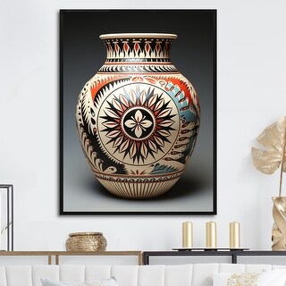 Designart "Native Pueblo Pottery I" Native American Art Framed Wall Art ...