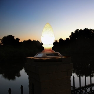 Acorn Finial Solar Pier Mount Light - Speckled Grey - Bed Bath & Beyond ...