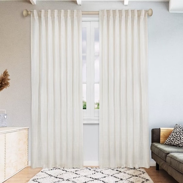 Linen Blend Light Filtering Back Tab/Rod Pocket Panel Pair(Set of 2 ...