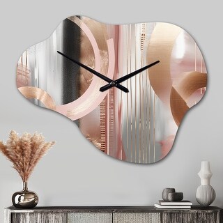 Pink Rose gold Circle Chaos V - Abstract Modern Shapes Transitional ...