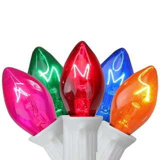 25 Count Multi Color C7 Christmas Lights 24ft White Wire - 24' - Bed ...