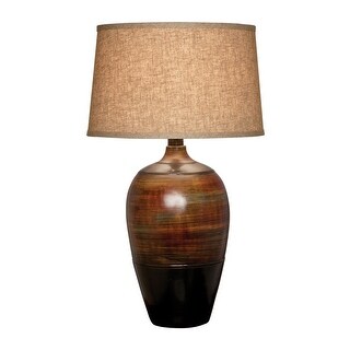 Suri 31 Inch Table Lamp, Curved Urn, Walnut Brown, Fabric Drum Shade ...