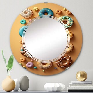 Designart 'Colorful Donuts Flatlay II' Printed Food Donuts Wall Mirror ...