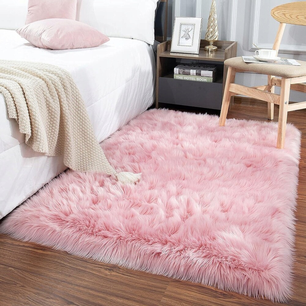 Pink Faux Sheepskin Rugs - Bed Bath & Beyond