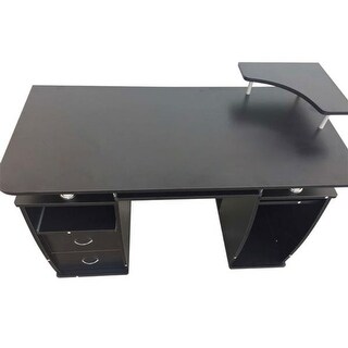 Integrated Melamine Board Computer Desk with Drawers Black - Bed Bath ...