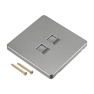 Ethernet Socket Dual Port RJ45 CAT6 Wall Plate Silver Grey for ...