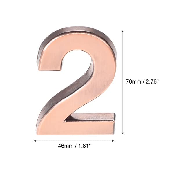 2Pcs Self Adhesive House Numbers, ABS Plastic Number Brushed - Bronze ...