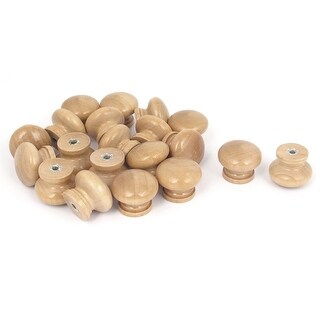 Cabinet Cupboard Dresser Drawer Round Wooden Pull Knob Handle Beige ...