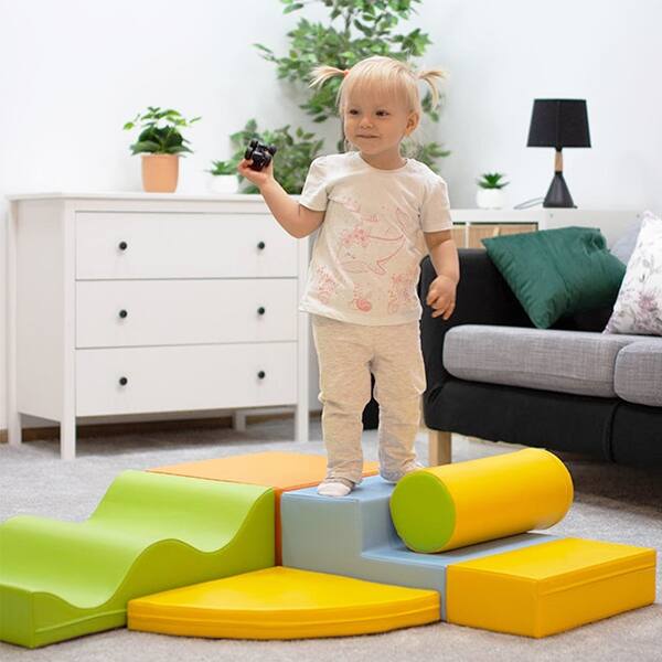 6-Piece Kids Climb and Crawl Foam Play Set,Educational Activity Toys ...