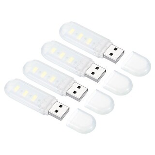 4Pcs USB Night Light Portable Plug-in LED Lamp Stick 3 Beads, Fog White ...