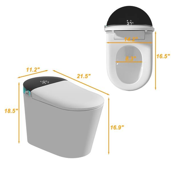 High-Tech Home Bidet System w/Warm Air Dryer and Silent Closing Seat ...