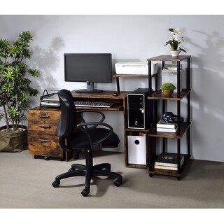Compact Computer Desk with Print Stand, Keyboard Tray, CPU Storage and ...