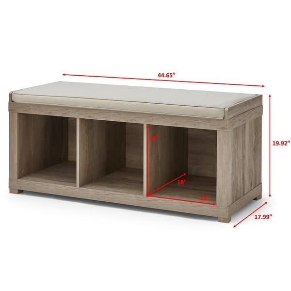 3-Cube Storage Organizer Bench, Rustic Gray - Bed Bath & Beyond - 36093231